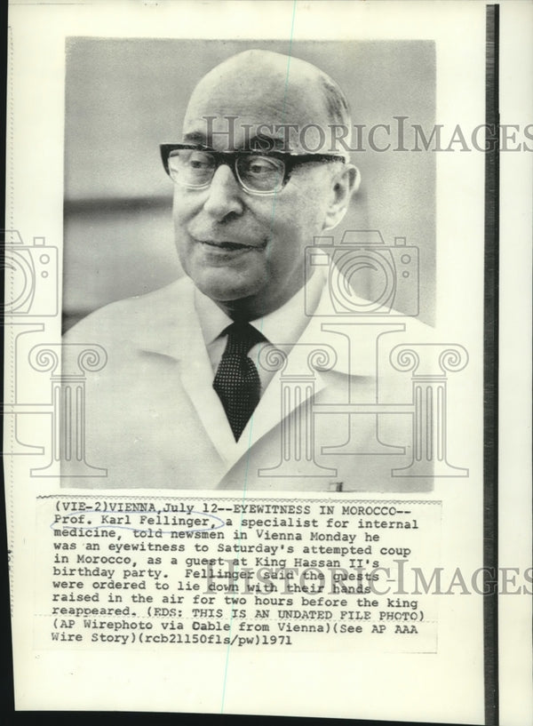 Press Photo Professor Karl Fellinger, eyewitness to Morocco coup - now ...