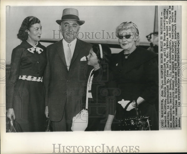 1958 Press Photo Bernard Goldfine in Washington with his family - now0 ...