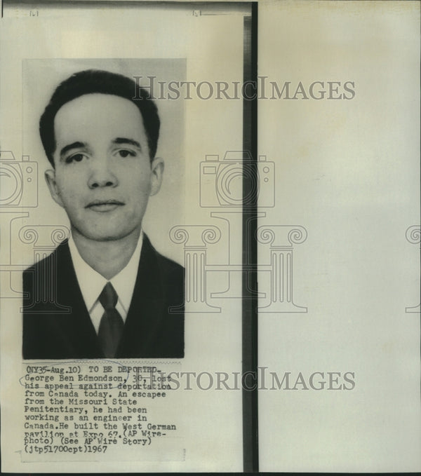 1967 George Ben Edmondson to be deported from Canada to U.S. - Historic ...