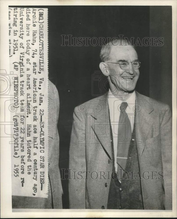 1955 Archie Hahn, former University of Virginia track team tutor ...