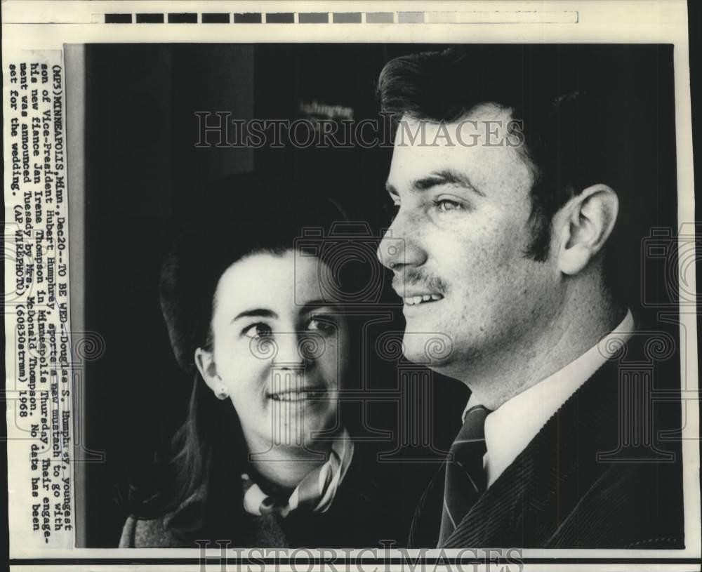 1968 Press Photo Vice President Humphrey's son, Douglas and fiancee Ja ...