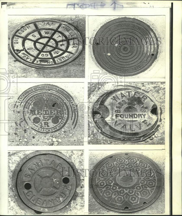 1973 Press Photo Manhole covers on the streets of Dallas, Texas - now2 ...