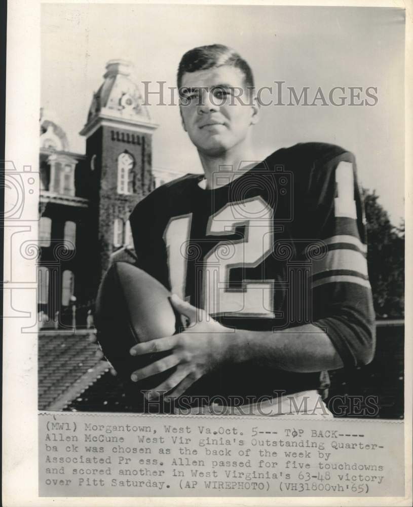 1965 Press Photo Associated Press back of week-Allen McCune of West Vi ...