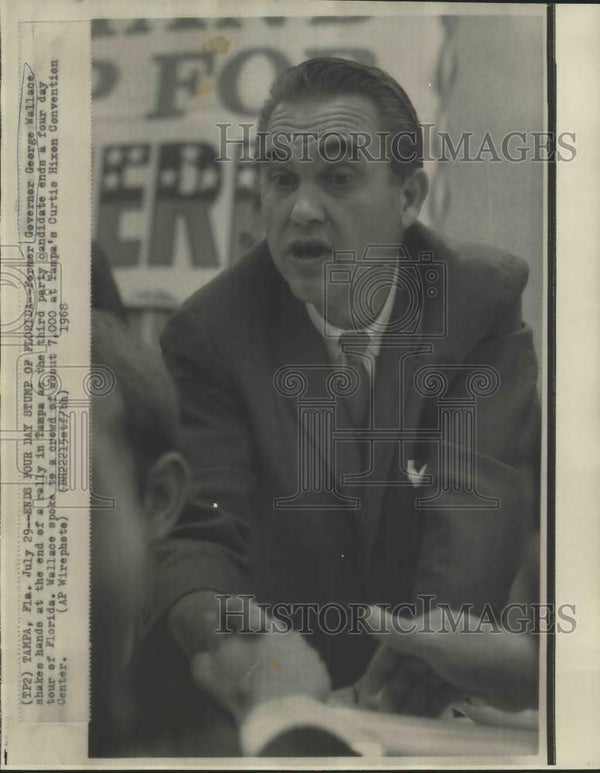 1968 Former Governor George Wallace attends rally in Tampa - Historic ...