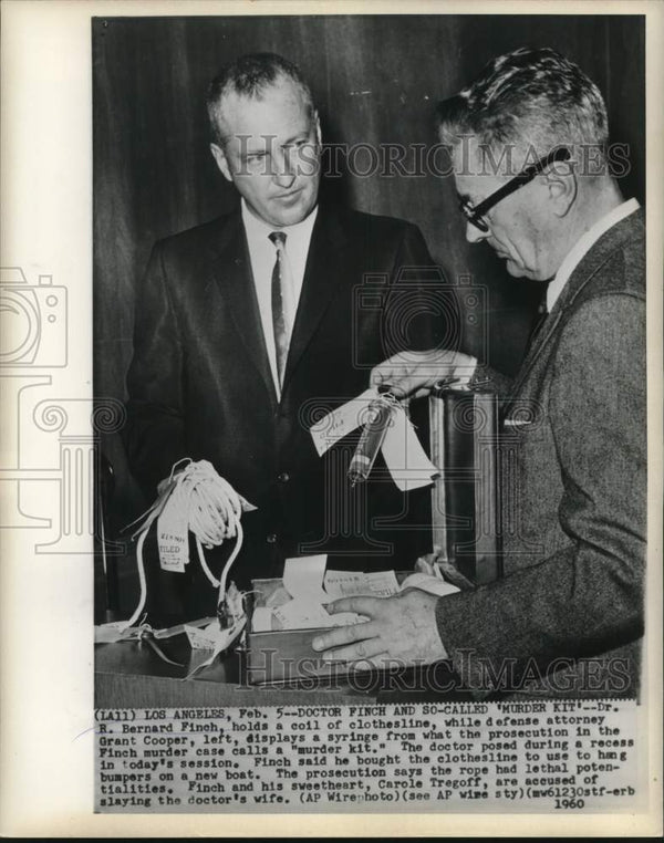 1960 Dr. R. Bernard Finch and defense lawyer, Grant Cooper, in court ...