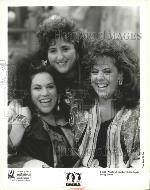 1990 Press Photo Susan Peretz, Wendie Jo Sperber & Lesley Bone in Babe ...