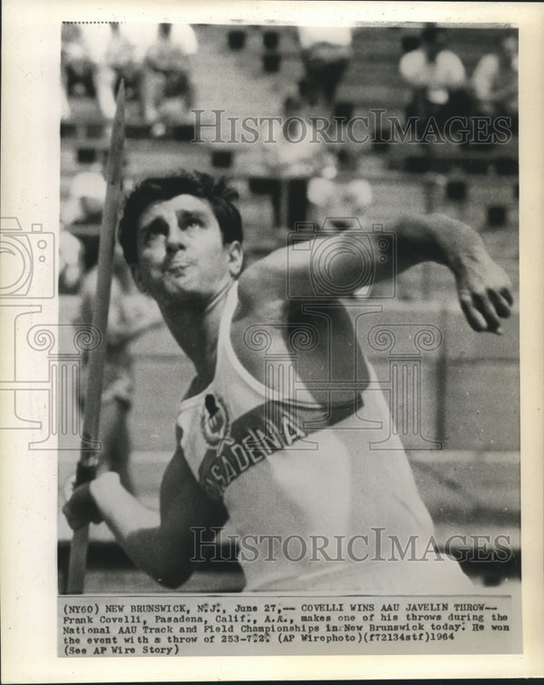 1964 Press Photo Frank Covelli, Pasadena, California, National AAU Tra ...