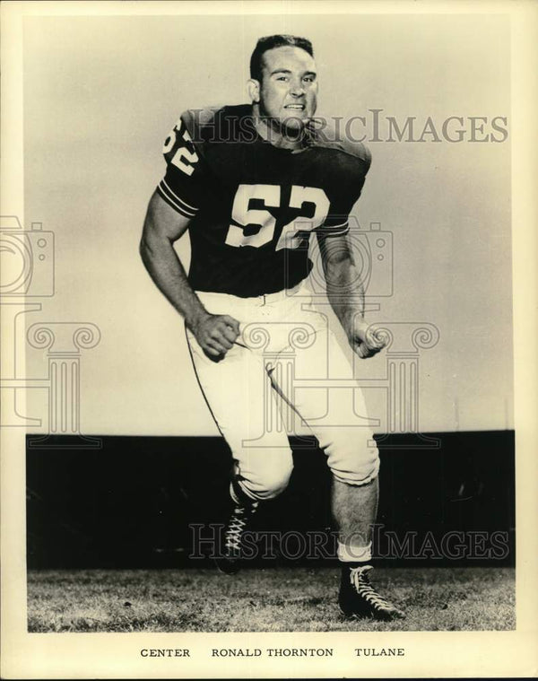 1967 Press Photo Tulane's football player #52, center, Ronald Thornton ...