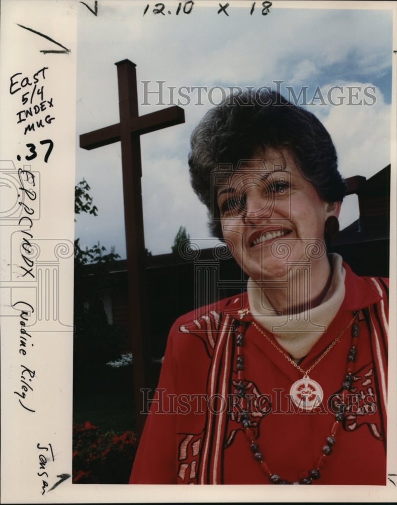 1989 Press Photo Nadine Riley President of Oregon Church Women United ...