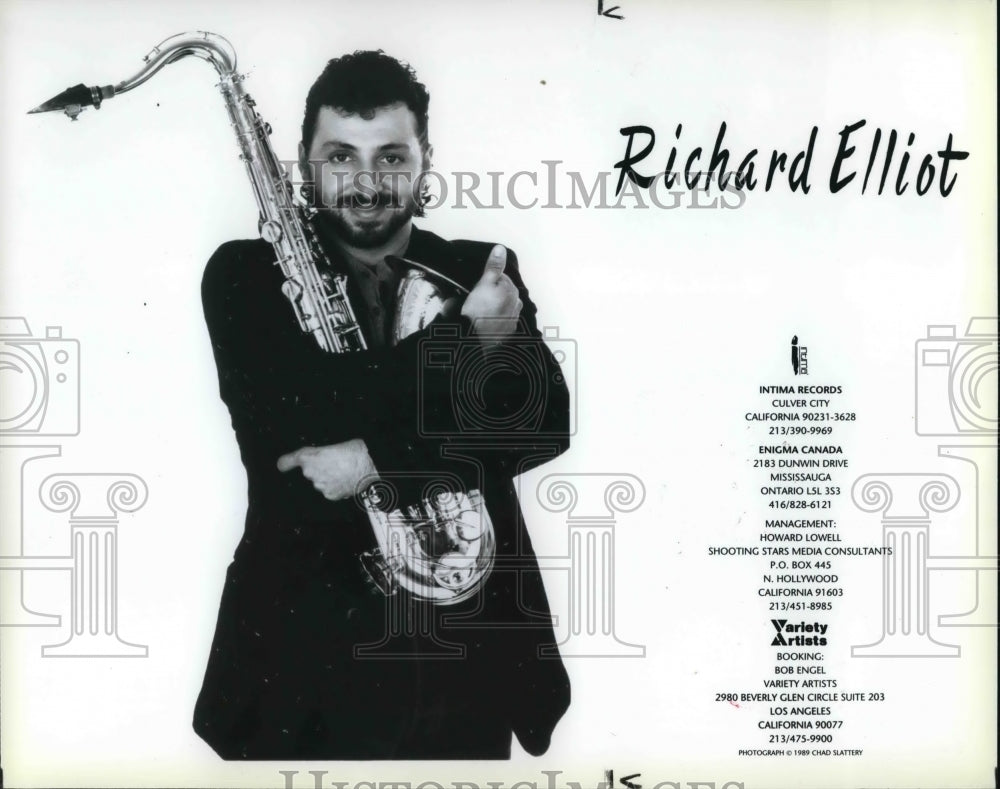 1990 Press Photo Richard Elliott American Jazz Saxophonist and Musicia - Historic Images