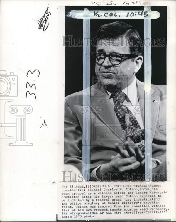 1973 Press Photo Former presidential counsel Charles W. Colson. - pio3 ...