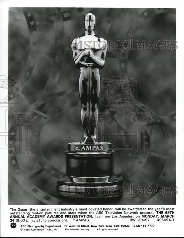 1997 Press Photo The Oscar on "The 69th Annual Academy Awards," on ABC ...