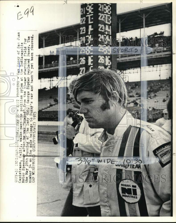 1973 Press Photo Race driver Sam Posey at Indianapolis Motor Speedway ...