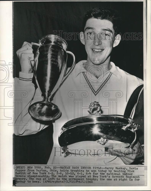 1960 Press Photo Barry MacKay wins National Indoor Tennis Championship ...