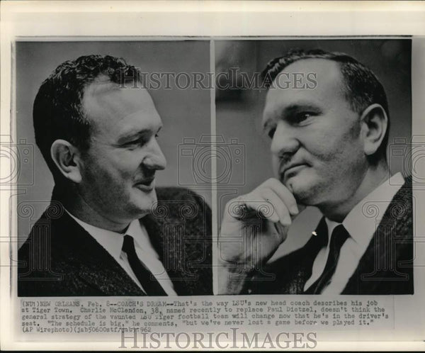 1962 Press Photo Coaches Paul Dietzel & Charlie McClendon, Football, L ...