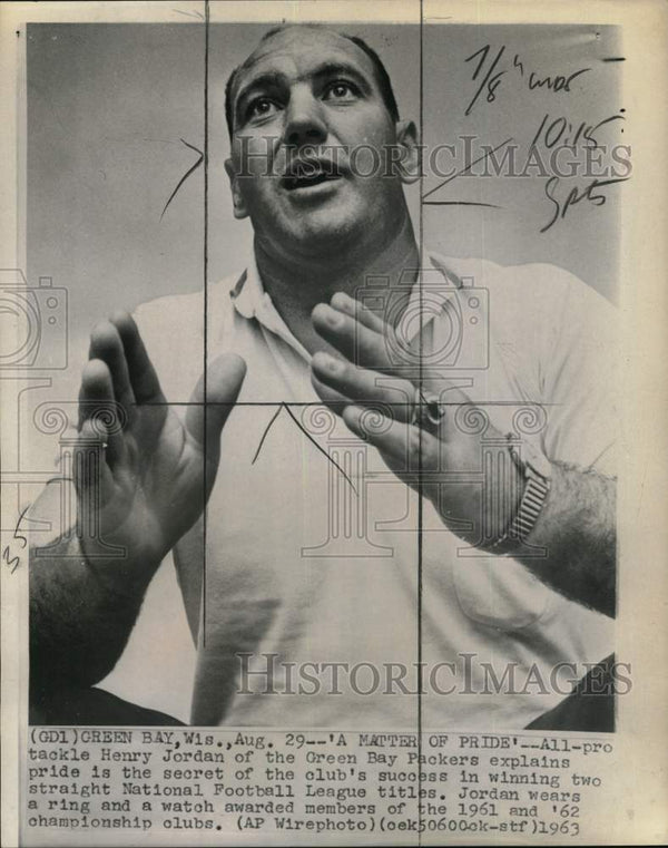 1963 Press Photo Green Bay Packers' Henry Jordan, Green Bay, Wisconsin ...