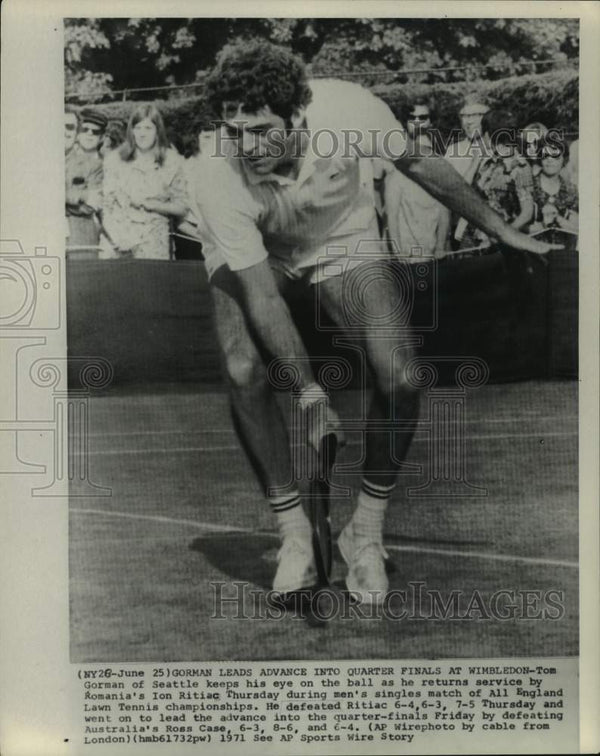 1971 Press Photo Tennis player Tom Gorman, All England Lawn Tennis Cha ...