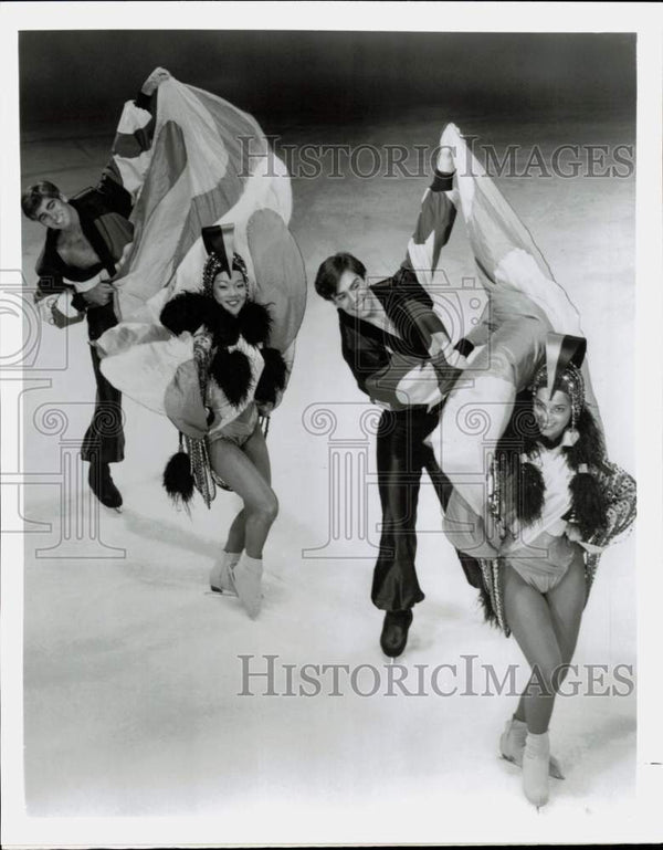 1985 Press Photo "Ice Capades" skaters star in the "Bravo America!" sh ...
