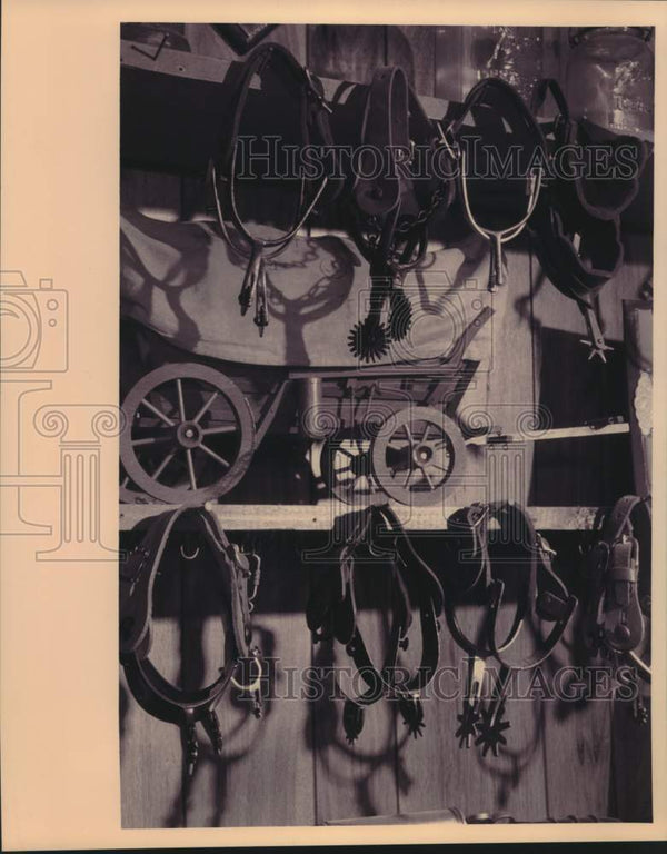 1993 Press Photo The spurs collection of Horace W. "Billy" Boothe - sa ...