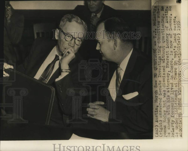 1955 T. J. McLarty with his attorney responding to subpoena, Texas ...