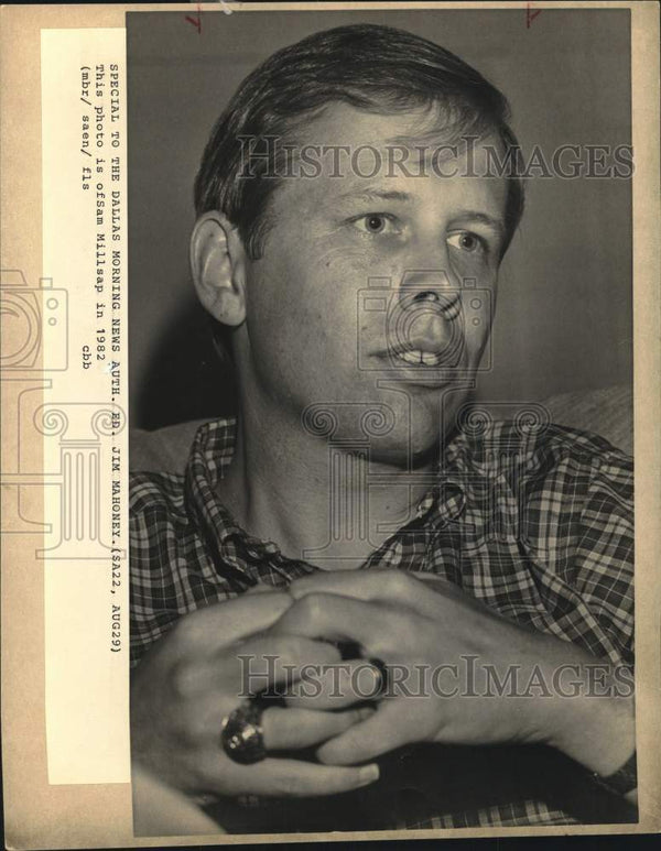 1982 Sam Millsap in his office, Texas - Historic Images