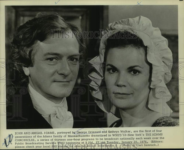 1976 Press Photo Actors George Grizzard, Kathryn Walker in The Adams C - Historic Images