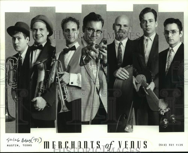 1997 Press Photo Seven Members of the swing band Merchants of Venus ...