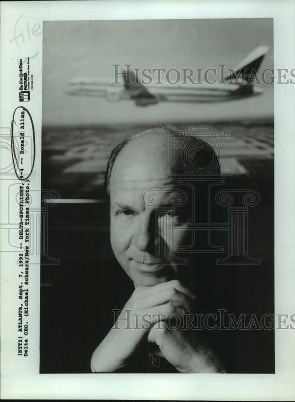 1992 Press Photo Ronald Allen, Delta CEO - sap20731 - Historic Images