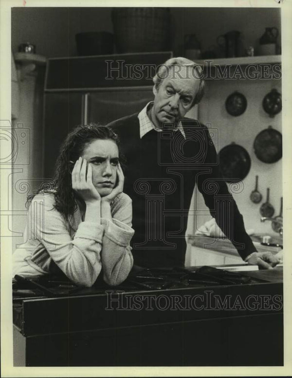 1982 Press Photo Actor Conrad Bain and Actress Dana Plato in "Diff'ren ...