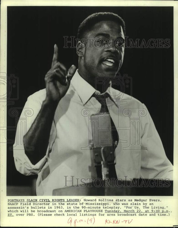 1963 Actor Howard Rollins as Medgar Evers in "For Us, The Living ...