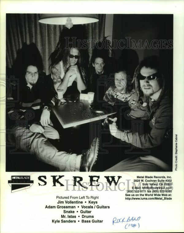 1998 Members of Skrew, industrial metal band from Austin, Texas ...