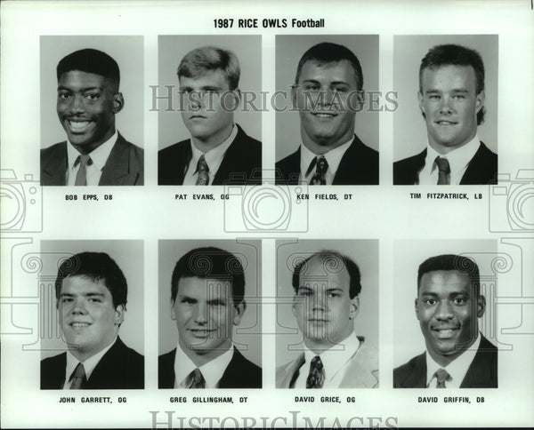 1987 Rice University College Owls Football Team Members - sas06975 ...