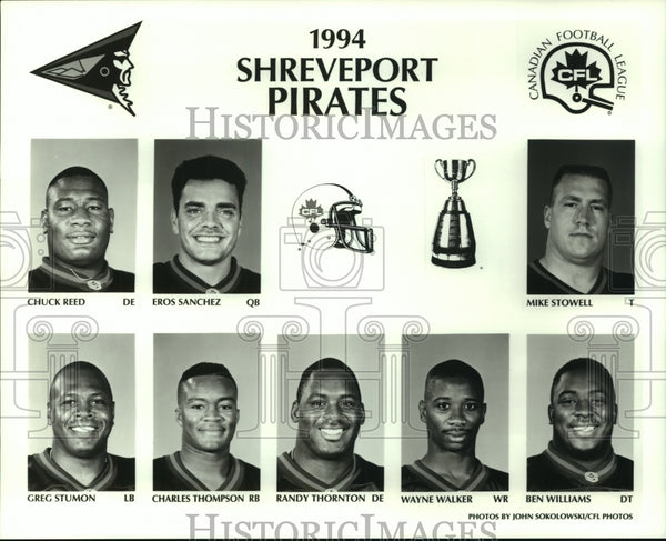 1994 Shreveport Pirates Canadian Football League Team Players ...