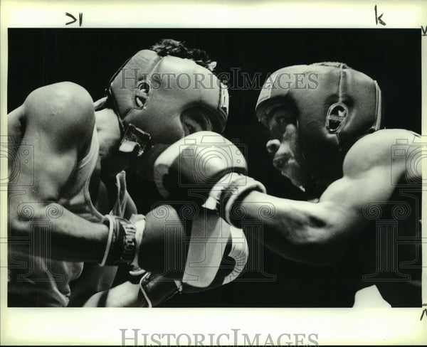 1989 Boxers at Golden Gloves Bantamweight Open Arena Bout - Historic Images