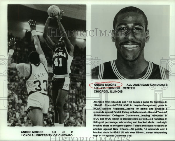 Press Photo Andre Moore, Loyola University of Chicago Basketball Playe ...