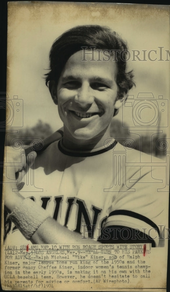 1974 Press Photo Ralph Michael "Mike" Kiner of University of Californi ...
