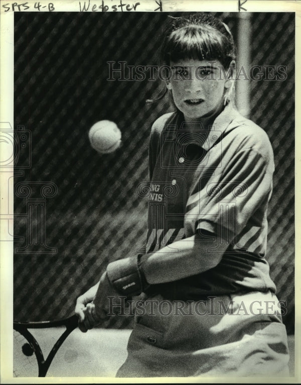 1987 Press Photo Nancy Webster, Corpus Christi King High School Tennis ...