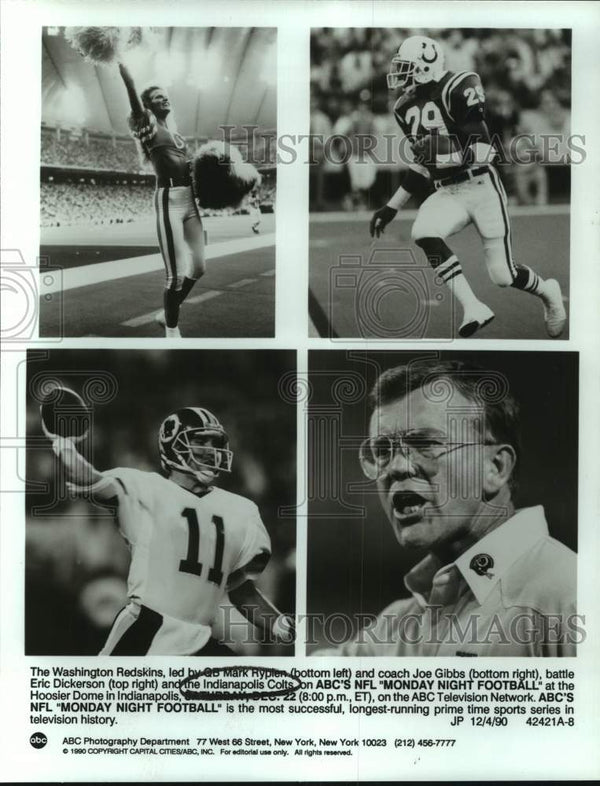 1990 Press Photo Washington Redksins and Indianapolis Colts football p ...