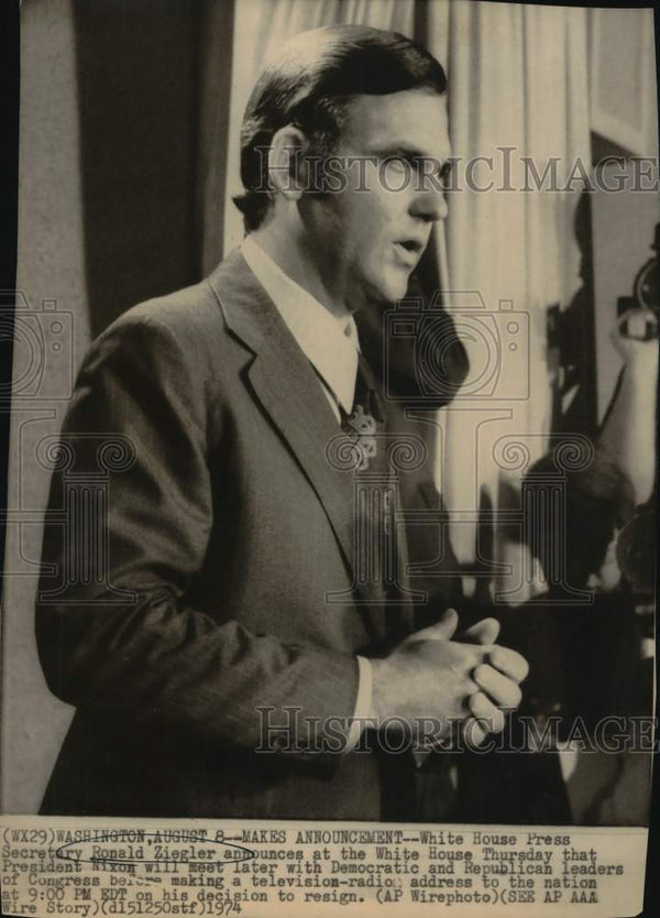 1974 White House Press Secretary Ronald Ziegler, Washington - Historic ...