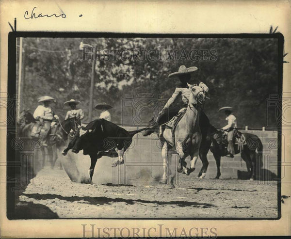 Press Photo San Antonio Charro Ranch riding performance and rodeo comp ...