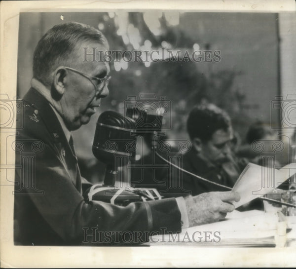 1945 Press Photo Gen George Marshall testifies before Congressional Co ...