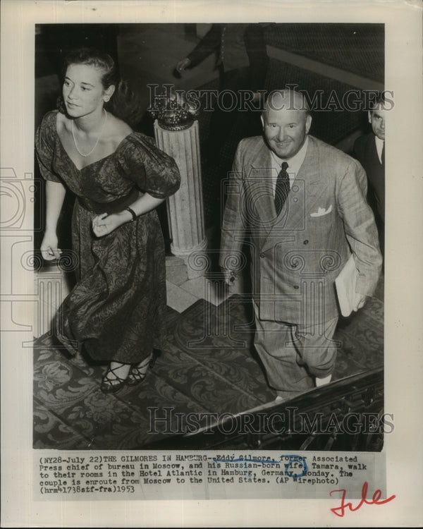 1953 Eddy Gilmore & his wife Tamara at Hotel Atlantic in Germany ...