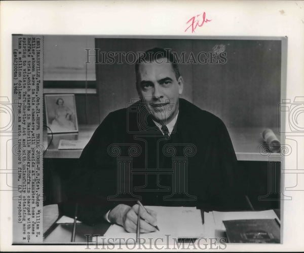 1962 Press Photo Distirct Judge William Miller presides to James Hoffa ...