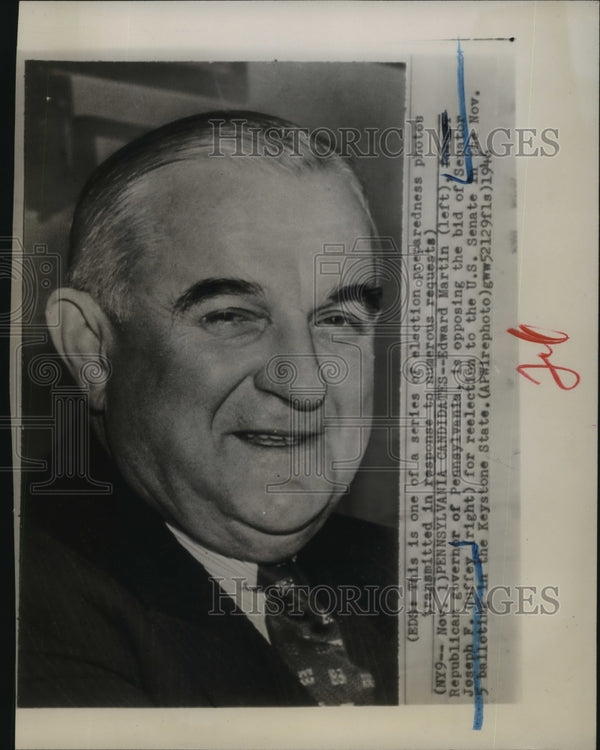 1946 Senator Joseph Guffey runs for reelection for Senatorial post ...