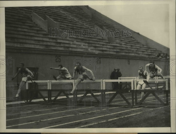 1928 Press Photo John S Collier of Brown vs Charles Webber of USC at h ...