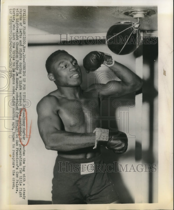 1954 Press Photo Jimmy Carter Boxer prepares for Lightweight Champ - s ...