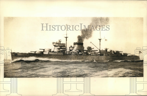Press Photo Spanish Cruiser Canarias at the Mediterranean Sea - sbx091 ...