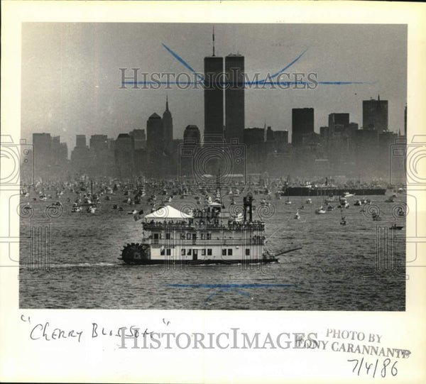 1986 Press Photo Cherry Blossom Boat at Operation Sail, New York Harbo ...