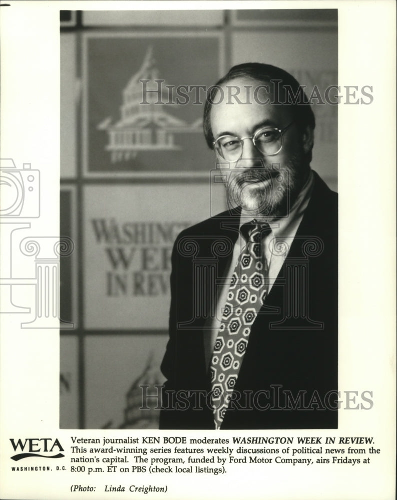 1995 Press Photo Veteran Journalist Ken Bode of the Washington Week In ...