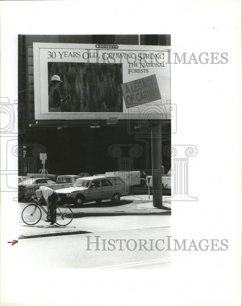 1992 Press Photo A pro-timber industry billboard - spa70358 - Historic ...
